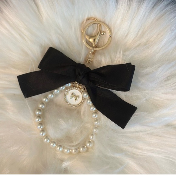Accessories | New A Faux Pearl And Bow Bag Charm | Poshmark